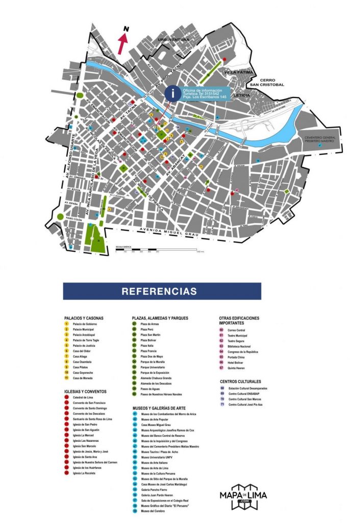 Mapa turístico de Lima
